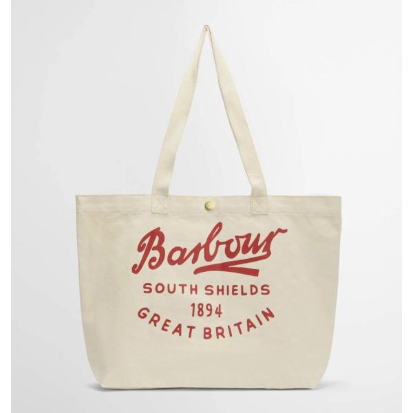 Barbour / Scriptロゴトートバッグ　UBA0752のご紹介です。実用性が高く、クラシックなデザインが特徴のトートバッグ。丈夫なコットンキャンバスで作られており様々な用途にお使いいただけます。また上部はボタンで留められるようにな...