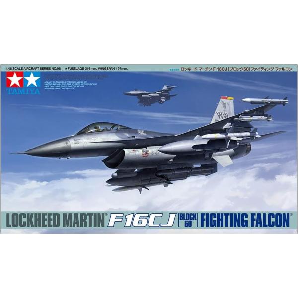 ■メーカー名：タミヤ■飛行機モデル組立キット プラモデル■アメリカ空軍の戦術を支える多用途戦闘機、F-16CJブロック50のプラスチックモデル組み立てキット。1/48スケール、全長316mm、全幅197mm。コクピット前方のIFFアンテナな...