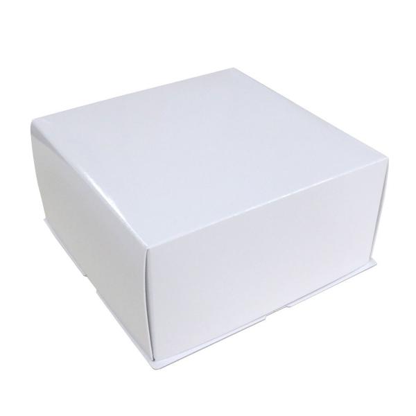 直径24cmのデコレーションケーキ用。フタをかぶせるタイプの箱です。フタを開けるときのワクワク感はかぶせデコ箱ならでは！お誕生日や記念日のパーティにピッタリです♪