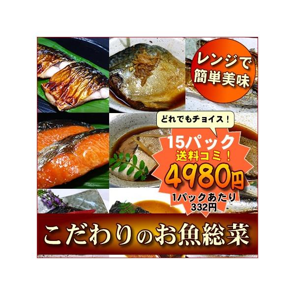 美味しいお魚の総菜手作り　お総菜　一人用　真空パック　お弁当　レンジ 【魚種は店長お任せとなります】完売しているものがございますので、＊さわらの西京焼き＊銀鮭塩こうじ焼き＊サバの塩焼き＊天然紅鮭の塩焼き＊カラスカレイの煮付けの5種類を各3パ...