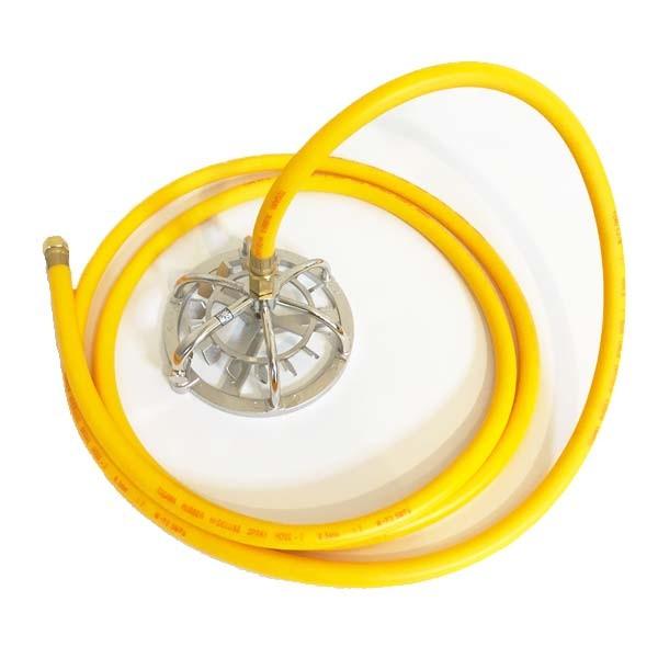 特徴 / 動噴(噴霧機・噴霧器)が発生した高圧水流の一部を攪拌機に通して防除タンク内で攪拌水流を発生させます。ノズルから噴射する水流により、タンク内の薬液を沈殿しないように撹拌します。8.5φ×3ｍホースがセットになっていますので、動噴への...