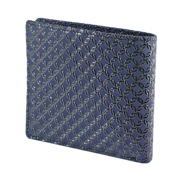 印伝 甲州印伝 印傳屋 上原勇七 財布 二つ折り財布 2005 とんぼ 紺地×黒漆 鹿革 本革 レザー キャッシュレス 和柄 ブランド 冬物 冬ギフト クリスマス 贈り物 YM01 印傳屋（INDEN-YA） 印伝 甲州印伝 上原勇七 財布 二つ折り財布 印伝