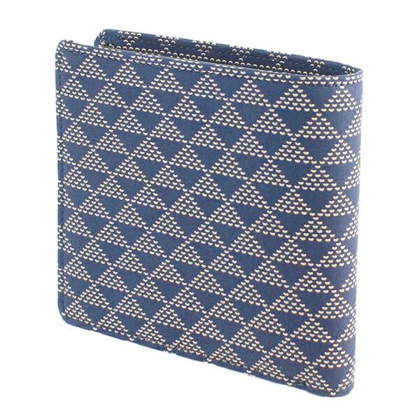 印伝 甲州印伝 印傳屋 上原勇七 財布 二つ折り財布 2009 波うろこ 紺地×白漆 鹿革 本革 レザー キャッシュレス 和柄 ブランド 冬物 冬ギフト クリスマス 贈り物 YM01 印傳屋（INDEN-YA） 印伝 甲州印伝 上原勇七 財布 二つ折り財布 2009