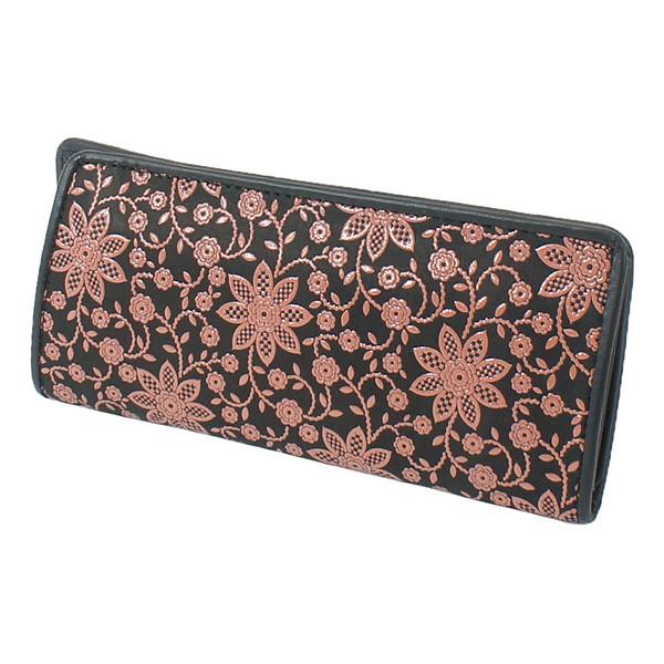 型　番　：　4203-51-169サイズ　：　約 7.3cm × 16cm × 1.8cm重　さ　：　約 40g仕　様　：　ソフトタイプ素　材　：　鹿革・漆・牛革カラー　：　黒地×ピンク漆　柄　　：　クレマチス対　象　：　女性用（レディース...