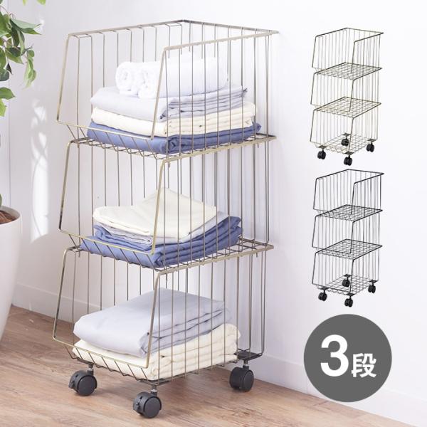 【商品詳細】全体のサイズ：幅26.5×奥行き37.5×高さ73cmバスケット内寸：幅23.5×奥行31.5×高さ22.5cm重量：1.5kgスチール(粉体塗装)【組立式】 品番：AKB-438