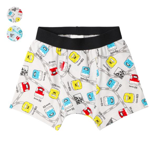 男の子が大好きな電車！ 毎シーズン大人気のJRコラボシリーズです！ JR東日本、ＪＲ東海、JR西日本商品化許諾済み商品です。 人気の新幹線のこまち、はやぶさ、ドクターイエローの正面の車体と線路風の総柄プリント入りボクサータイプのパンツ、下着...