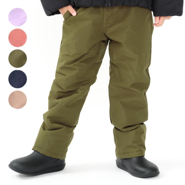 表ははっ水加工、裏はトリコット素材で中綿入りの厚手の暖か長パンツ、長ズボンです！ 表は耐水圧2000mmです！ 多少の雪ではウェアに雪が浸透しないので、雪遊びなどにもぴったりなスノーパンツ。 (完全防水ではありません。撥水スプレーとの併用が...