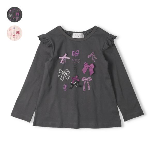 ネットショップと専門店、セレクトショップ限定のアイテム！直営店では直営オンラインショップ「こどもの森e-shop」各店のみでの販売になります。 【直営実店舗での販売はありません。】 リボンのプリントといろいろなリボンのモチーフが可愛い！ 肩...