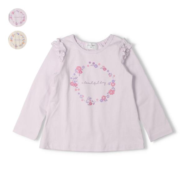ネットショップと専門店、セレクトショップ限定のアイテム！直営店では直営オンラインショップ「こどもの森e-shop」各店のみでの販売になります。 【直営実店舗での販売はありません。】 お花とロゴのプリントが入った女の子らしいプリント長袖Tシャ...