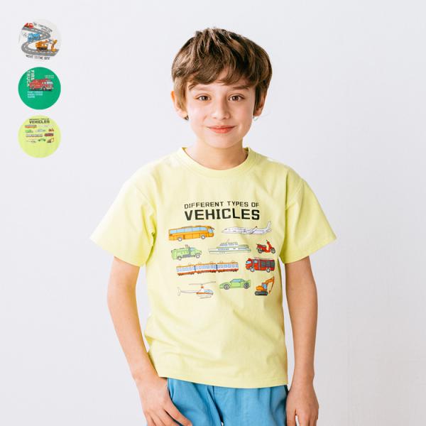男の子に大人気の働く車アイテム。 働く車のプリント入りの半袖Tシャツ。 カラーによってプリントが違うので、色違いでも欲しくなるアイテム。 （ベビーサイズのみ肩ボタン仕様になります。） 【アイテム】トップス  カジュアル お洒落 オシャレ か...