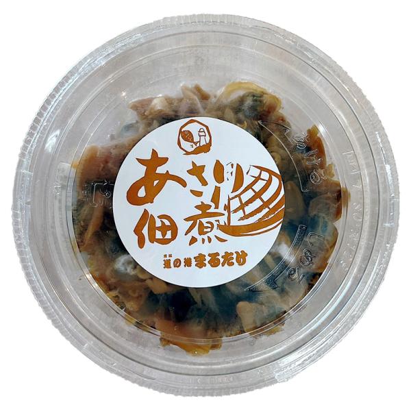 自家製オリジナル品！あさりを生姜のきかせた調味液といっしょにじっくり炊き上げました。ご飯のお供に、お好みで醤油、砂糖、酒を足して炊き込みご飯としてもおいしくお召し上がれます。・商品名：あさり佃煮 100g・原材料：あさり(中国産)、生姜、醤...