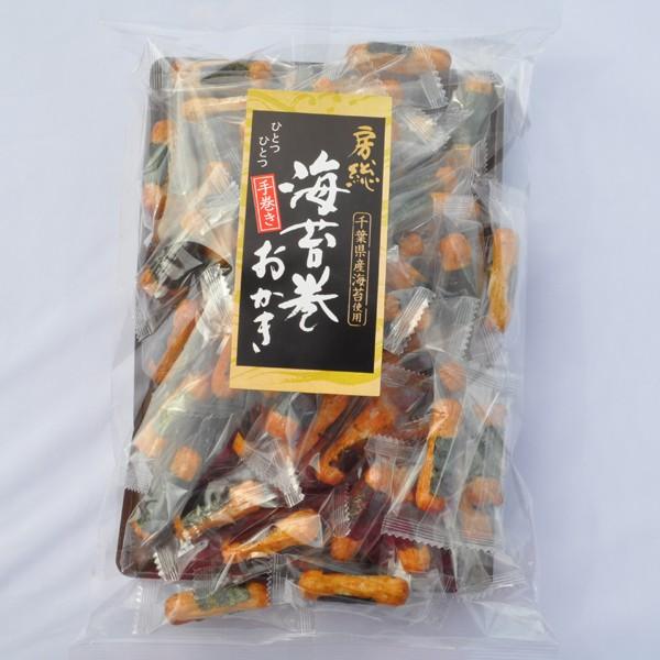 千葉県産焼き海苔使用。ひとつひとつ手巻きで作られたのり巻きおかきです。・商品名：米菓/房総海苔巻きおかき・内容量(※1セット)：100g(個包装込)・原材料：国内産もち米、千葉県産焼海苔・包装形状：袋・保存方法：常温・販売者：有限会社 鈴正...