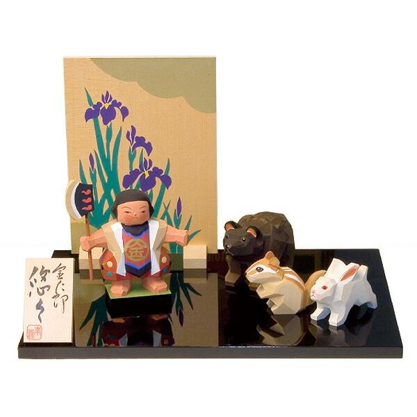 商品名：金太郎 悠々種類：伊予一刀彫サイズ：人形8.5cm　おとも4〜5cm　台27cm×21cm　屏風17cm【ご購入特典】◆送料無料でお届け致します。※北海道、沖縄は送料無料の対象外です。■関連ワード5月人形 兜 鎧 鎧兜 かぶと よろ...