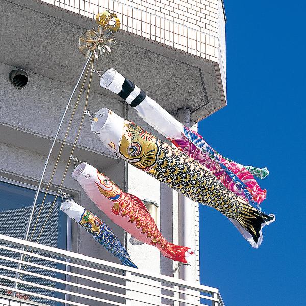 ■商品名：スターゴールド鯉 1.5m 6点 ネオビルダースタンドセット■主な設置場所：マンション・アパート・コーポ等の、ベランダ、バルコニー、テラス等ベランダやガレージ、お庭、玄関先や屋上など設置場所を選ばない水袋スタンドタイプ。※安全のた...