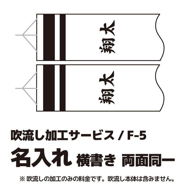 ●お子様のお名前を両面に染めます。●お子様のお名前は、ご注文画面の備考欄へご記入ください。ご注意ください。吹流し加工料金です。吹流しそのものではございません。家紋入れをご希望の鯉のぼり又は吹流しとご一緒にご注文ください。
