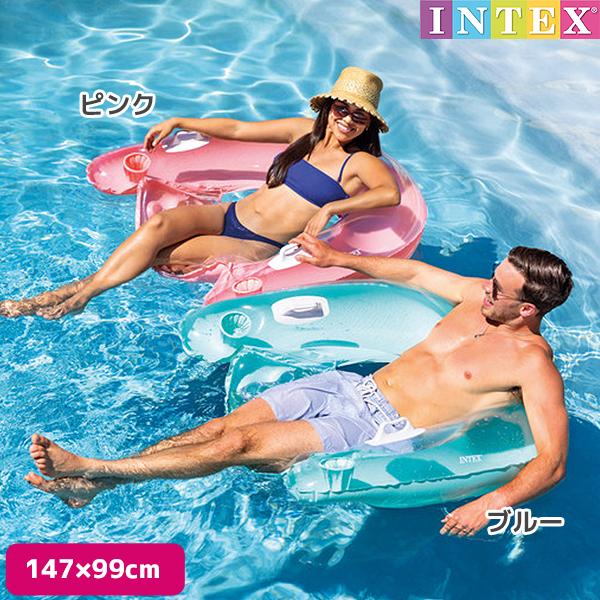 ■商品名：シットイン フロート 152×99cm■メーカー：INTEX インテックス■商品番号：SWM-FL-58859■商品説明ぺットボトルや缶飲料を入れることが出来るホルダーが左右についています。■ 持ち手がついているので、しっかりとグ...