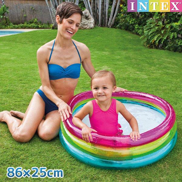 ■商品名：レインボーベビープール 86×25cm■対象年齢：1歳〜3歳まで■メーカー：INTEX インテックス■商品番号：SWM-PL-57104■商品説明3カラーリングがカラフルな赤ちゃん用の超定番のベビープール。お庭やベランダなどでもご...