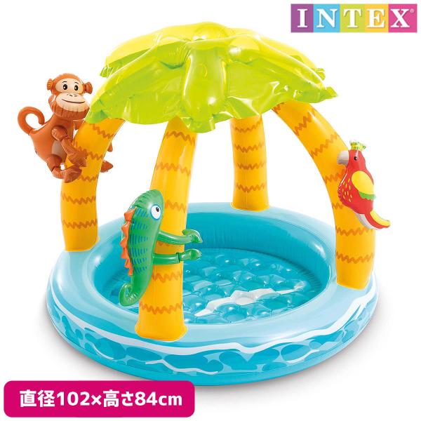■商品名：トロピカルアイランドベビープール■対象年齢：1歳〜3歳まで■メーカー：INTEX インテックス■商品番号：SWM-PL-58417■商品説明サンシェイド（屋根）付きのファンシーなベビープール。お庭やベランダなどでもご利用いただけま...
