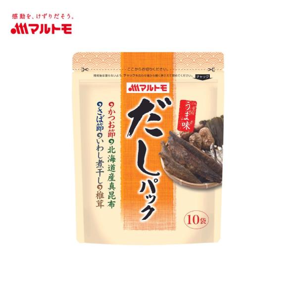 【商品特長】うま味の効いただしを簡単にとることができます。●5種のだし素材（かつお節、さば節、いわし煮干し、昆布、椎茸）を使用しただしパックです。●かつお節と昆布をブレンドすることでうま味の相乗効果を生み出します。●みそ汁、めん類、煮物など...
