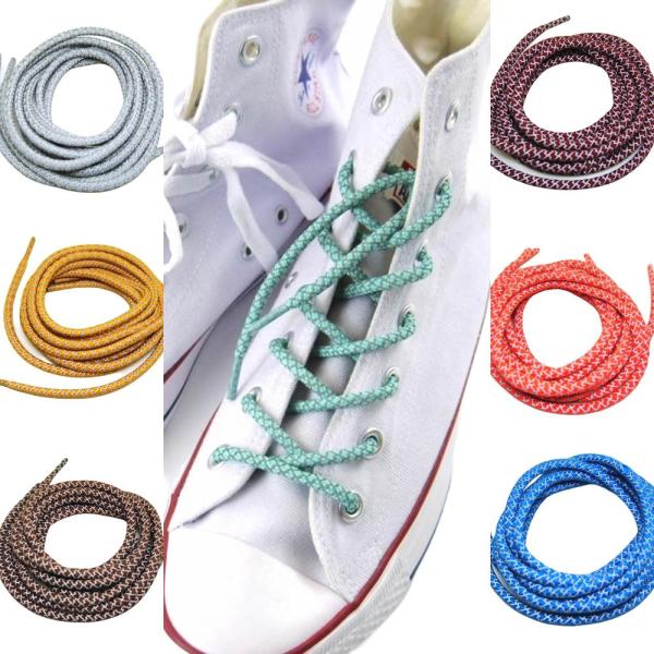 靴紐 シューレース 丸タイプ リフレクター仕様 1足分2本入り 全7色120cmなので、ローカットのスニーカー向けです。長さ：約120cmカラー：グレー、オレンジ、ブラウン、ダークブラウン、サーモンピンク、ターコイズ、ブルー直径：約0.4c...