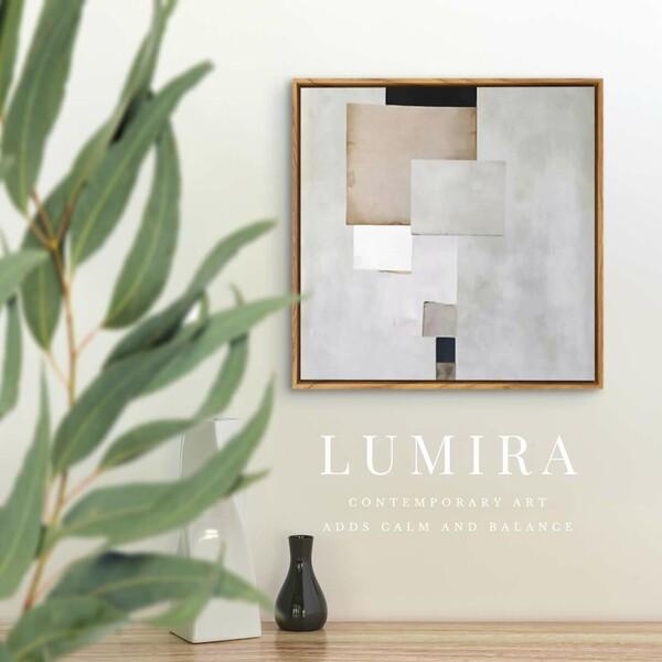 【発売日：2024年11月29日】デザインアート 32.5cm 正方形 アートパネル エルヴァ　北欧 シンプル モダン 絵 額付き ベージュLUMIRA（ルミラ）デザインアート32cm×32cm絵画北欧インテリアシンプルモダンナチュラルフレ...