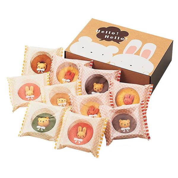 【発売日：2023年09月14日】アニマルドーナツ １０個入 ギフト対応可真ん中から動物たちがひょっこり顔を出した焼きドーナツ。その愛嬌のある見た目は、食べるのがもったいなくなるほど。かわいいボックスがギフトにもぴったりです。ドーナツのおう...