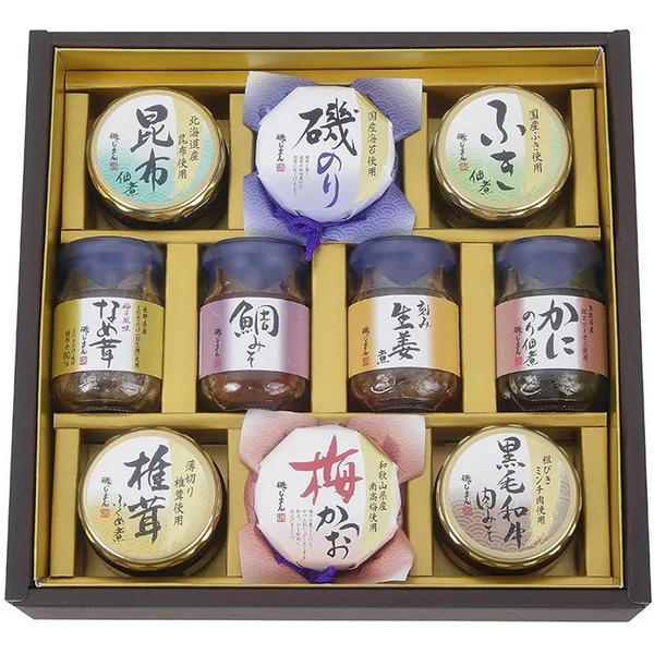 【発売日：2025年05月24日】磯じまん ご飯のお供瓶詰磯のり・梅かつお・黒毛和牛肉みそ　各90g×1、昆布佃煮70g、ふき佃煮50g、　等 ギフト対応可四季折々の海の幸、山の幸を風味豊かな佃煮にしました。ご飯のお供へ、丹精込めたびん詰め...