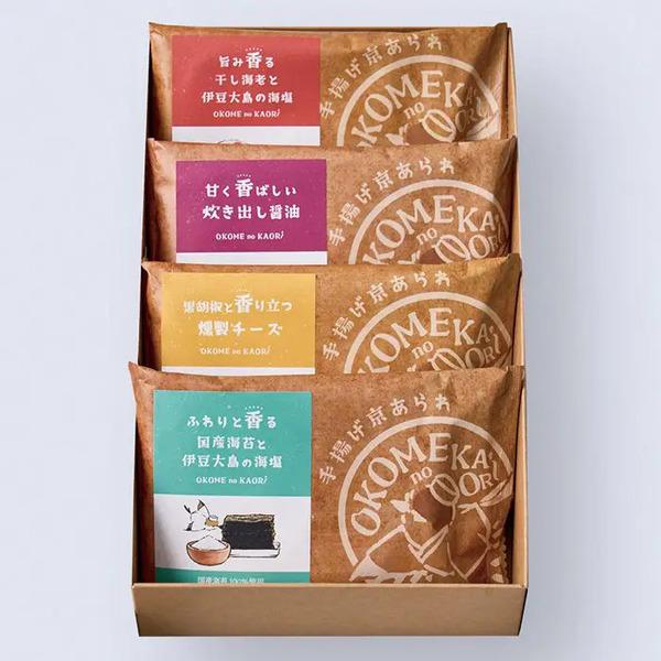 【発売日：2026年03月08日】ＯＫＯＭＥｎｏＫＡＯＲＩ 手揚げ京あられ ４袋 ギフト対応可京都の職人が１つ１つ手揚げする、お米の香りがするあられ。京都亀岡で保津川あられ本舗が昔ながらの製法で作る、お米の香りがする「ほんもの」のあられ。き...