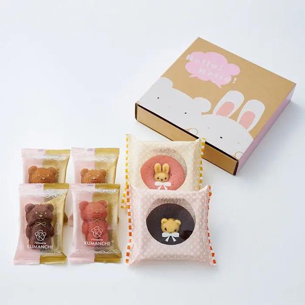 【発売日：2026年03月08日】クマ型フィナンシェ＆アニマルドーナツ６個入 ギフト対応可食べるのがもったいなくなるクマやウサギの焼菓子たち。焼菓子専門工房で作る味の掛け合わせにこだわったクマ型フィナンシェと国産小麦１００％のクマやウサギの...