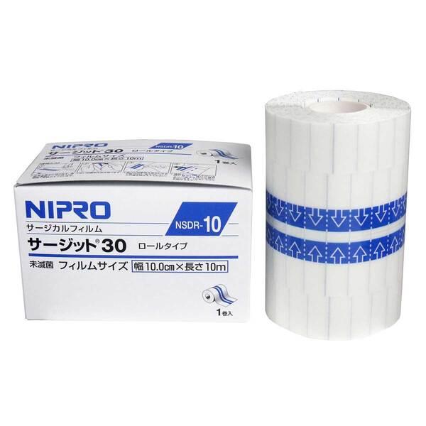 【発売日：2024年03月25日】ニプロ 防水フィルムロールタイプ サージットロールタイプ 業務用 １０ｃｍ×１０ｍ医科向け用の必要な長さに切って使える防水フィルムです！１０ｍ長の極薄ポリウレタンフィルムをコンパクトに巻いてあります！・ポリ...