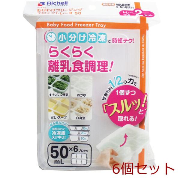 【発売日：2025年05月24日】リッチェル わけわけフリージングブロックトレー 50ｍＬ×6ブロック 2セット入 6セットらくらく離乳食調理！離乳食を小分け冷凍保存する容器です。従来の商品より、さらに取り出しやすくなりました。ラクラク取り...