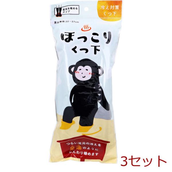 【発売日：2025年10月03日】ほっこりくつ下 足元を暖めるタイプ 男女兼用 22〜27cm ブラック 1足入 3セット冷え対策くつ下。つらい足元の冷えを足湯のようにじんわり暖めます。・あたたかさと心地良さの秘訣。・遠赤外線加工：遠赤外線...