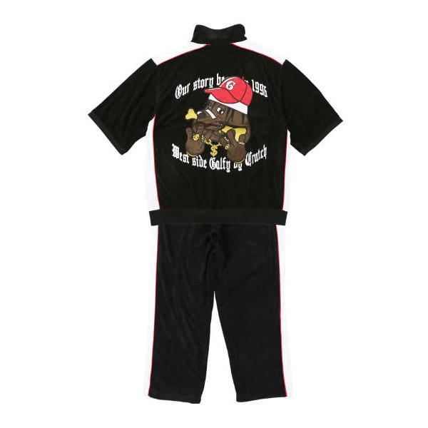 【発売日：2025年05月24日】大きいサイズ GALFY ウェッサイ成金パイル半袖スタンドフルジップ3L 4L 5L 6L ブラック ラッピング可フルジップセットです。【サイズについて】サイズ表のウエストサイズは適応範囲となります。トップ...