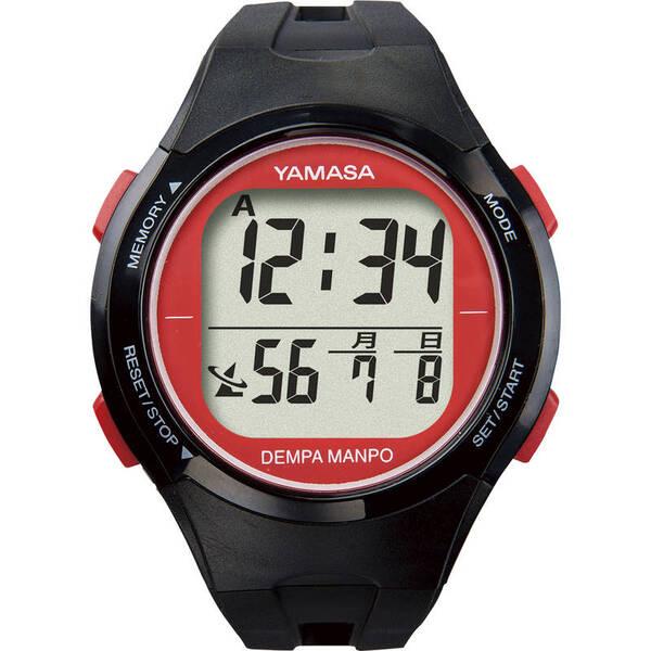 【発売日：2025年02月05日】ヤマサ ウォッチ万歩計 DEMPA MANPO TM 510B R ブラック レッド ギフト対応可ヤマサ ウォッチ万歩計 DEMPA MANPO TM-510(B/R) ブラック/レッド電波時計内蔵・腕時計...