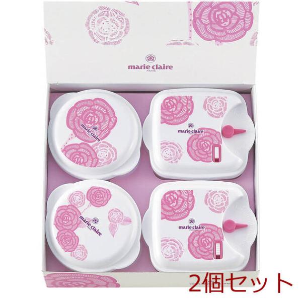 【発売日：2025年05月24日】マリ クレール ローズブルーミング 電子レンジ容器4pcMC 668 ×2個セットマリ・クレール ローズブルーミング 電子レンジ容器4pcセット MC-668蓋をしたまま電子レンジにかけられるラップいらずの...