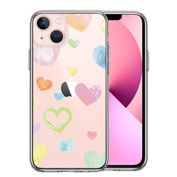 【発売日：2023年06月23日】iPhone13mini ケース クリア 水彩 ハート ドット dot スマホケース 側面ソフト 背面ハード ハイブリッド TPUとポリカーボネイトを使用した最新のハイブリッドケースとても人気のクリアケース...