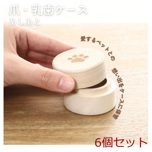 【発売日：2026年02月26日】爪 乳歯ケース あしあと 6個セット肉球モチーフが刻まれたデザイン。見ているだけでやさしい気持ちになれる、小さな癒しのケースです。素材には、日本の伝統的な保存材である桐を使用。湿気に強く、爪や乳歯などの大切...