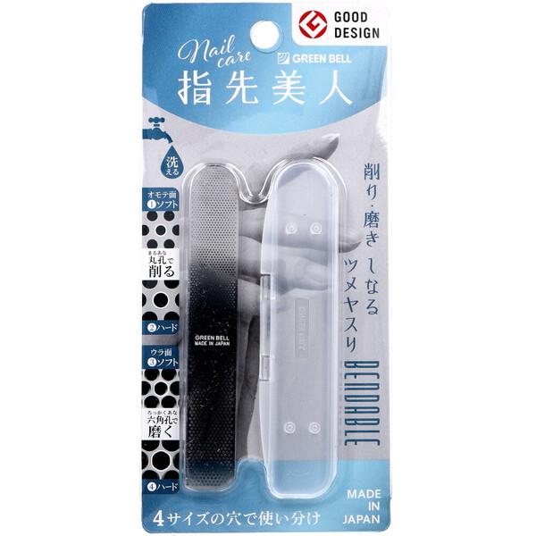 【発売日：2026年03月11日】指先美人 しなるツメヤスリ 2WAY YB 034サイズの穴で使い分け！丸孔で削る！六角孔で磨く！オモテ面は丸孔、ウラ面は六角孔で各大小の孔サイズがあり、爪質に合わせ削りと磨きを使い分けられます。・オモテ面...