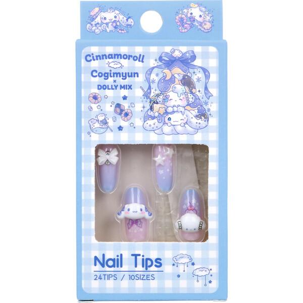 【発売日：2026年03月11日】シナモロール こぎみゅん DMX ネイルチップ 24枚入24TIPS・10SIZES。【構成品】ネイルチップ24個、接着用シール1枚、ミニファイル1個【材質】ネイルチップ：ABS樹脂ミニファイル：ウッドチッ...