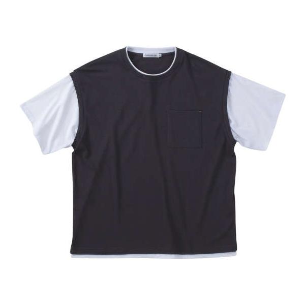 【発売日：2024年03月16日】大きいサイズ launching pad パイナップルニットフェイクレイヤード半袖Tシャツ 3L 4L 5L 6L MC842502-44160 ラッピング可Tシャツです。【素材について】ボディ部分は凹凸と...