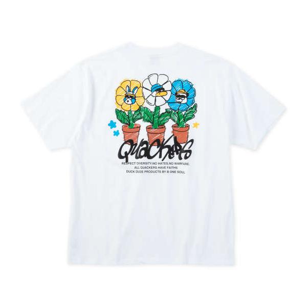 【発売日：2025年04月11日】大きいサイズ b one soul DUCK DUDEフラワークレヨン半袖Tシャツ 3L 4L 5L 6L ホワイト ラッピング可Tシャツです。プリント(ラバー・発泡)■ブランド解説B-ONE-SOULb-...