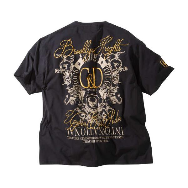 【発売日：2026年03月08日】大きいサイズ GLADIATE ベア天竺刺繍&amp;プリント半袖VネックTシャツ 3L 4L 5L 6L ブラック ラッピング可GLADIATEのベア天竺刺繍＆プリント半袖VネックTシャツです。刺繍／プリ...