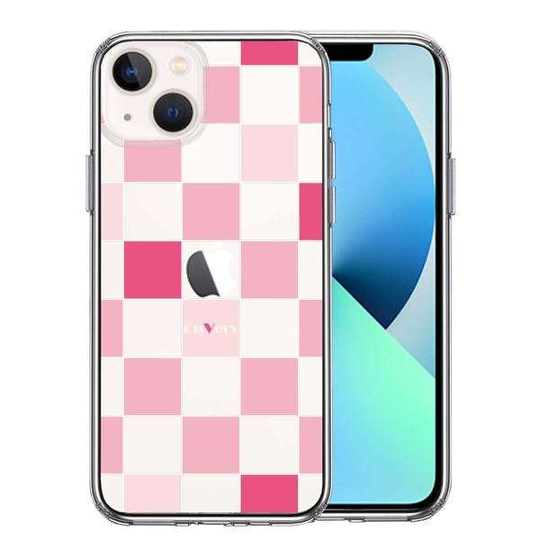 【発売日：2022年02月04日】iPhone13mini ケース クリアCuVery ブロック チェック ピンク スマホケース 側面ソフト 背面ハード ハイブリッドTPUとポリカーボネイトを使用した最新のハイブリッドケースとても人気のクリ...