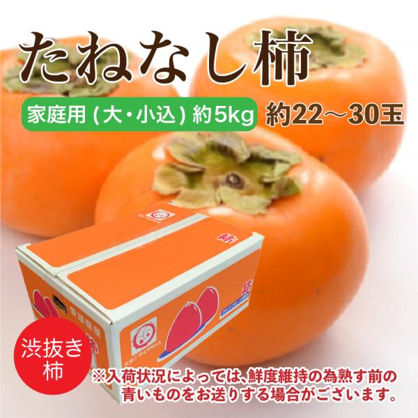 ＼出荷開始いたしました／お届け期間目安：10月上旬頃〜10月下旬頃食べやすくて人気です！なめらかな食感でコクのある甘みが特徴のシブヌキ柿です。【内容】約5kg 約22~30玉保証について：お客様事情により発送から3日後以降に受け取りをされた...