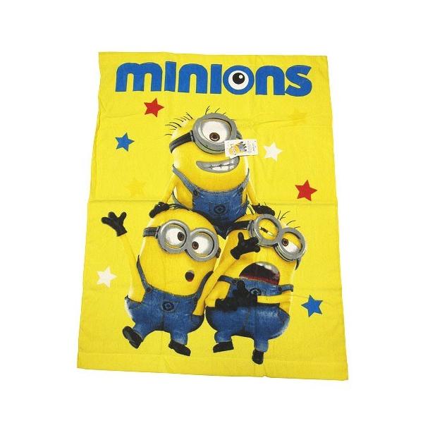 ◎ミニオンズのお昼ねケットです。綿100％。かさばらず洗濯簡単。サイズは85cm×115cm。◎お子様のおやすみタイムはもちろんドライブやレジャーにも便利です------------------------------------【サイズ】...