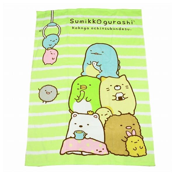 ◎すみっコぐらしのジュニアサイズタオルケットです。かさばらず洗濯簡単。(シングルの半分サイズ）------------------------------------【サイズ】 100cm×140cm 【品質】 綿100％  -------...