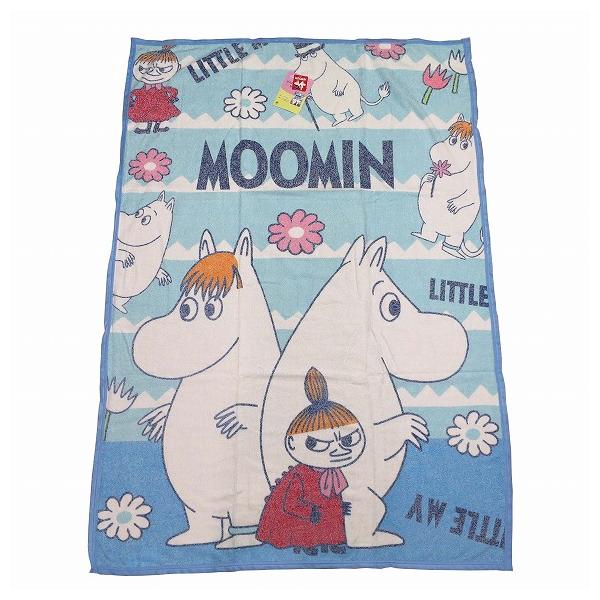 ◎ムーミンのジュニアサイズタオルケットです。かさばらず洗濯簡単。(シングルの約半分サイズ）------------------------------------【サイズ】 100cm×140cm 【品質】 綿20％  ポリエステル80%（...