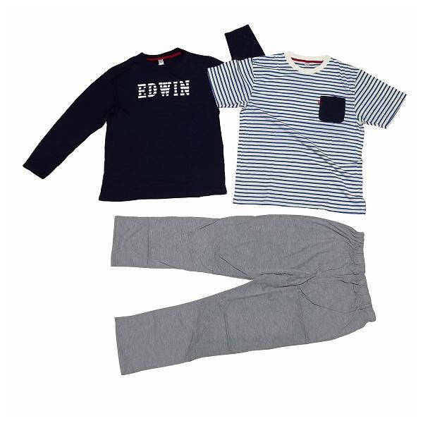 ◎エドウィン2TOPの紳士パジャマです。◎本体（長ズボン＋長袖シャツ）＋半袖Tシャツ---------------------------------【サイズ】 M 【胸囲】 88cm〜96cm 【身長】 165cm〜175cm【サイズ】 ...