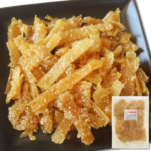 ■おすすめポイント1. 国産イカをローラーでのした「のしいか」を使用した贅沢ないかあられ2. 短冊状にカットしたイカに白胡麻を散らした香ばしい仕上がり3. 水あめのやさしい甘さが広がる昔懐かしい甘口の味わい4. 噛むほどにイカの旨みと胡麻の...