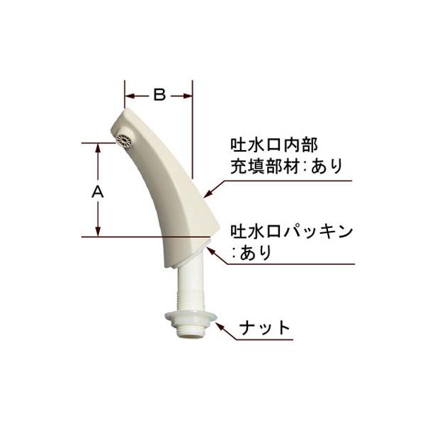 リクシル・イナックス【A-7640-1-CF】 LIXIL・INAX 手洗吐水口(ナット付) トイレ部品 [A-7640-1/*] LIXIL INAX【純正品】材質：樹脂A寸法：78mmB寸法：64mm適合本体品番DT-Z180T DT-...
